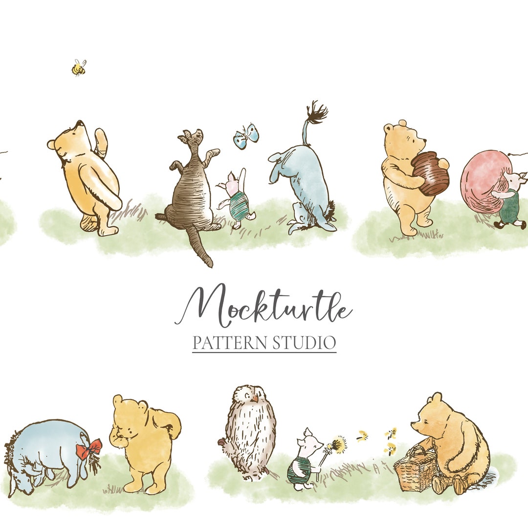 Classic Winnie the Pooh Seamless Pattern | Winnie the Pooh Piglet ...