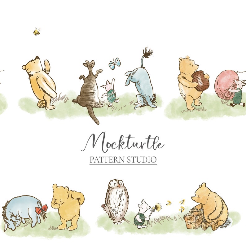 Classic Winnie the Pooh Seamless Pattern | Winnie the Pooh Piglet ...