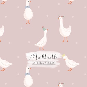 Silly Goose Seamless Pattern | Party Goose Pattern | Goose Surface ...