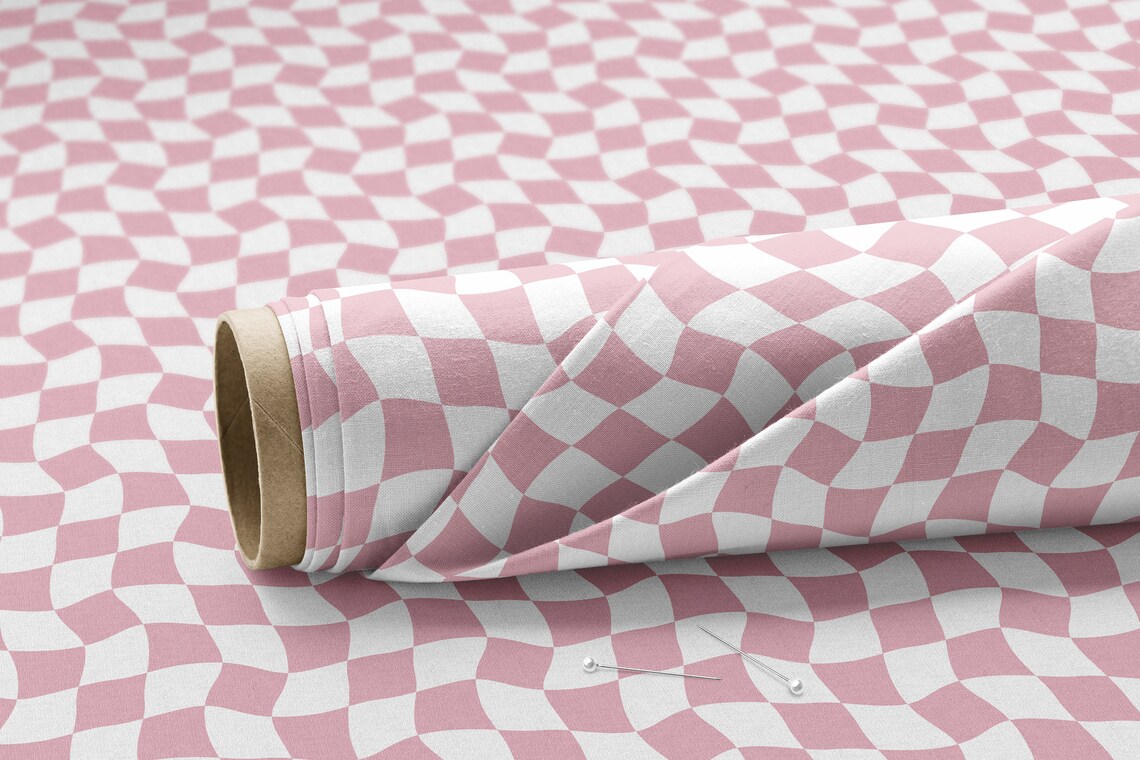 Wavy Check Pattern | Pink Checkerboard | Retro Wavy Check | Checkered ...