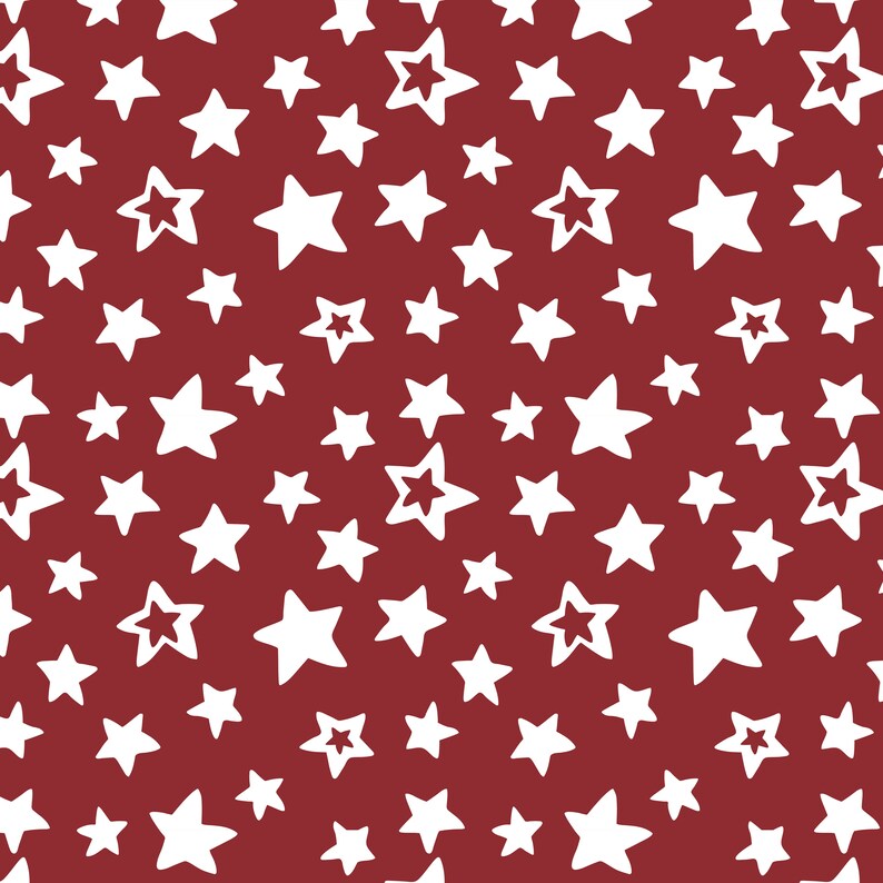 Christmas Stars Seamless Pattern | Red Pattern | Winter Stars | Winter ...