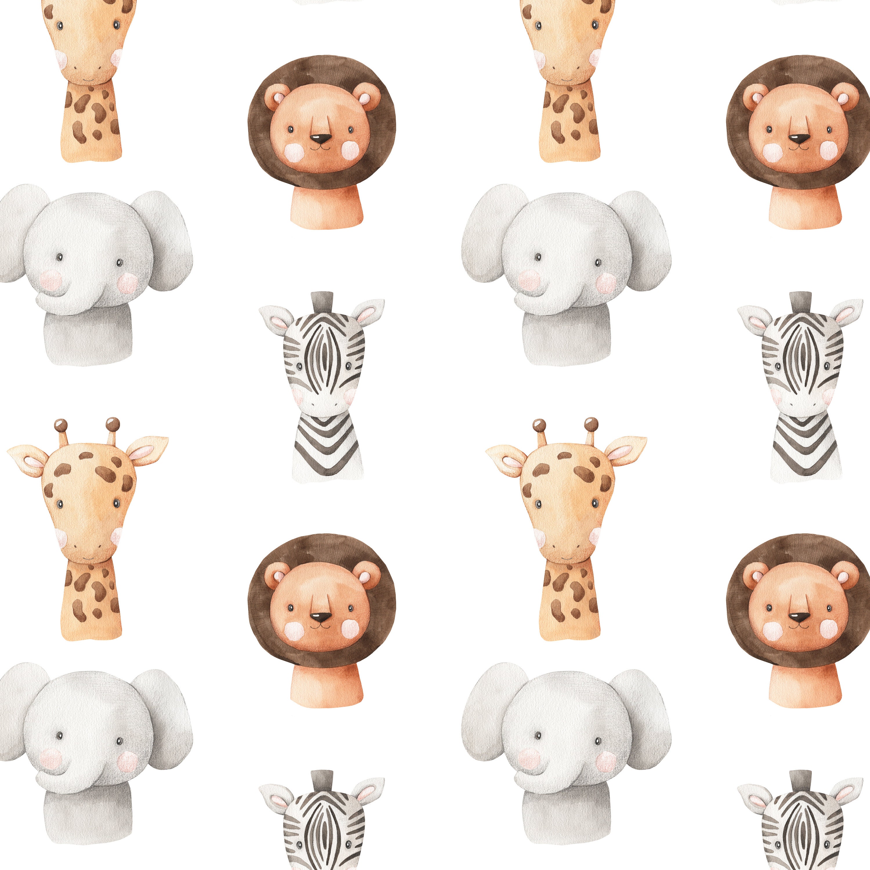 Safari Animals Seamless Pattern Wild Animal Pattern Nursery Surface ...