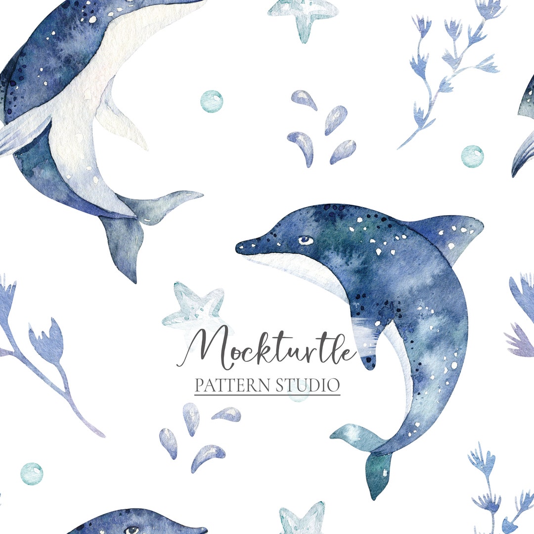 Dolphin Seamless Pattern | Ocean Pattern | Dolphin Surface Pattern ...