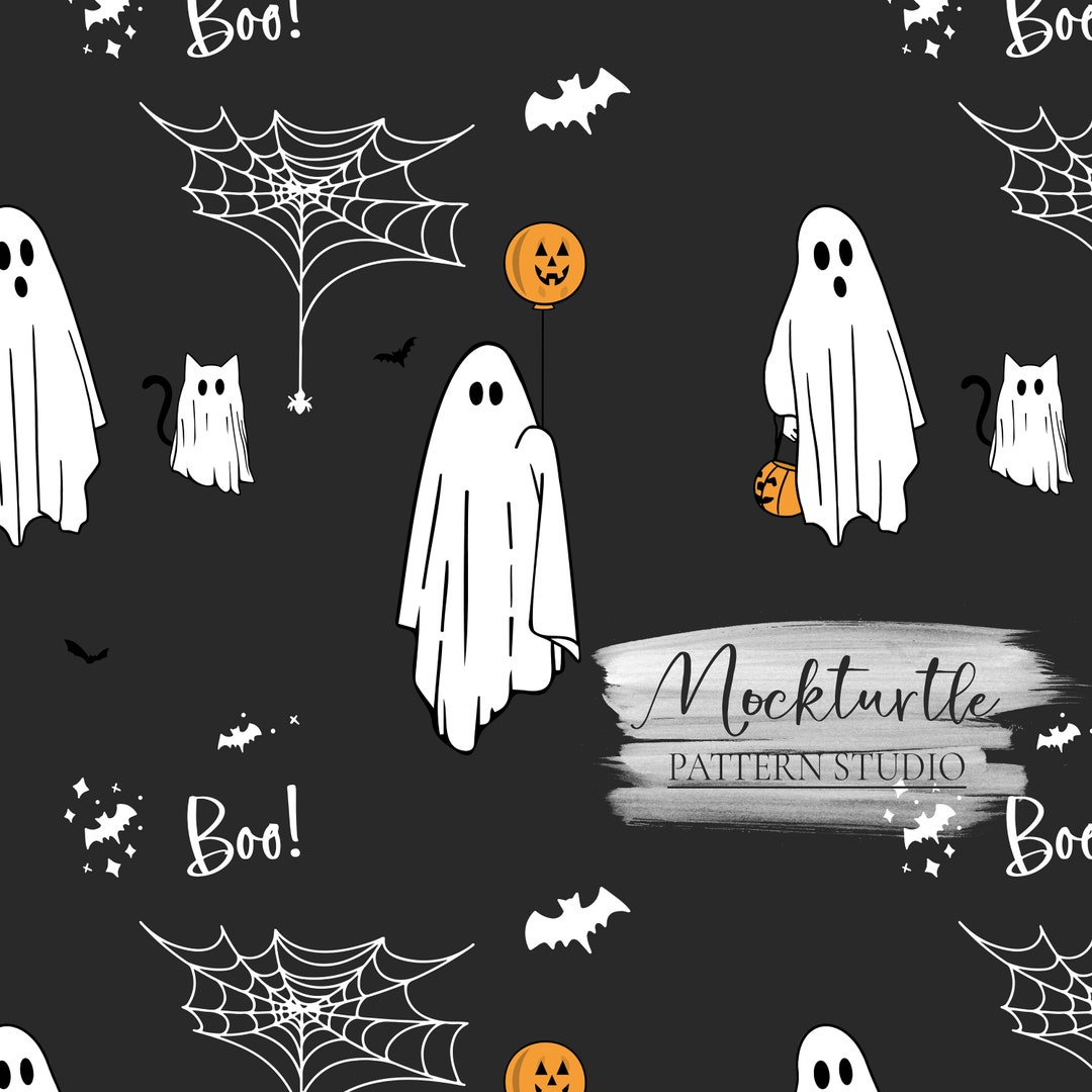 Halloween Ghosts Seamless Pattern Cute Halloween Halloween Surface