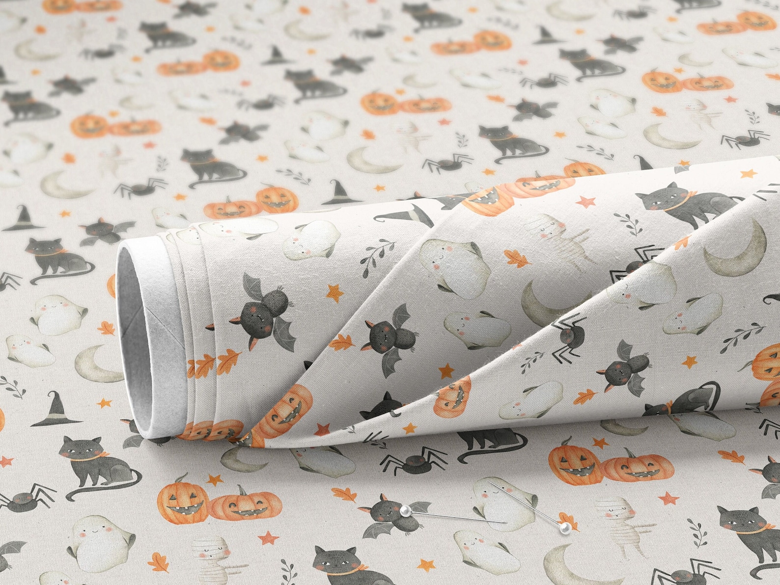 Halloween Pumpkin and Ghosts Seamless Pattern | Spooky Surface Pattern ...