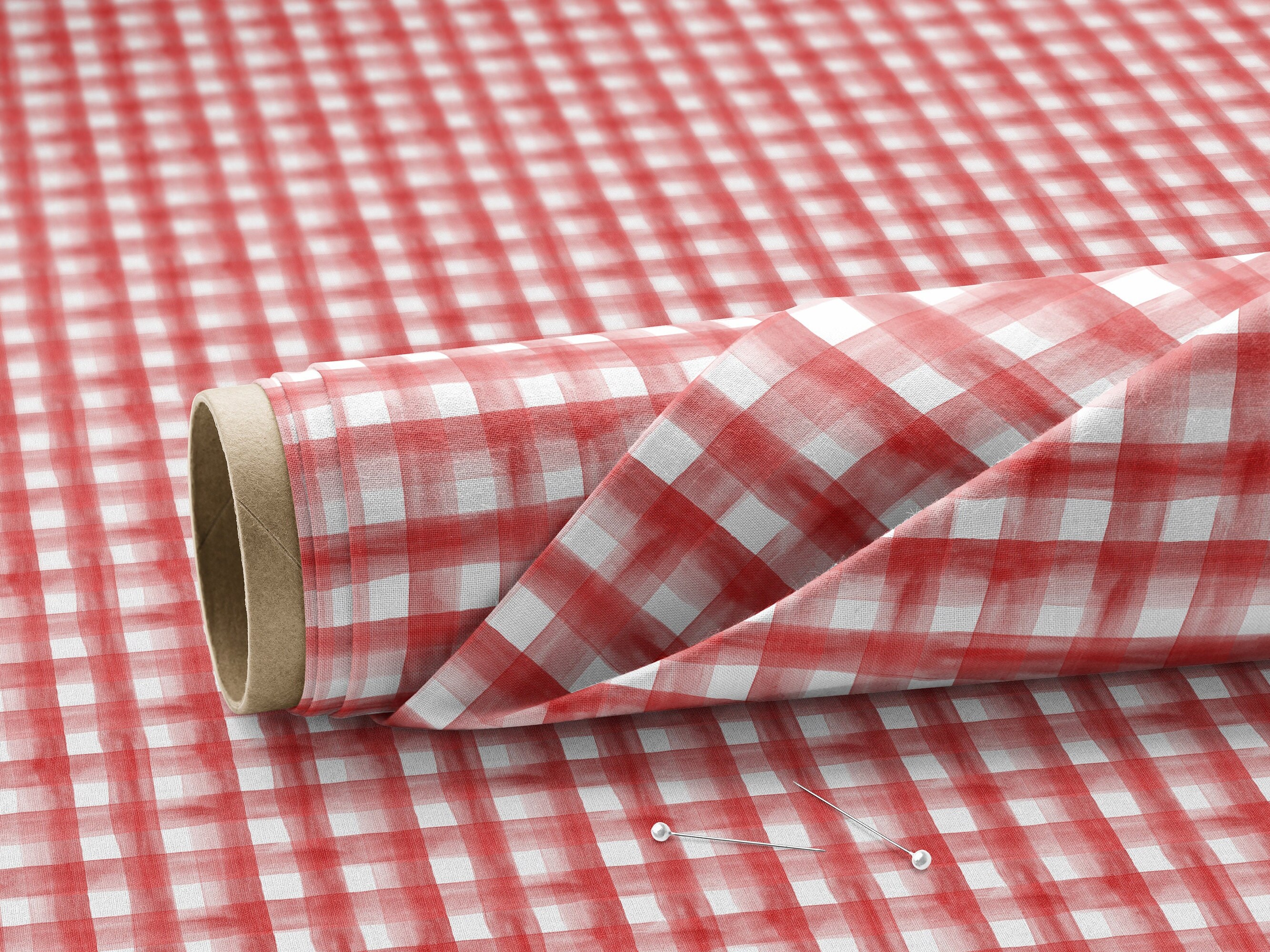 Red Watercolor Gingham Seamless Pattern | Holiday Plaid | Christmas ...