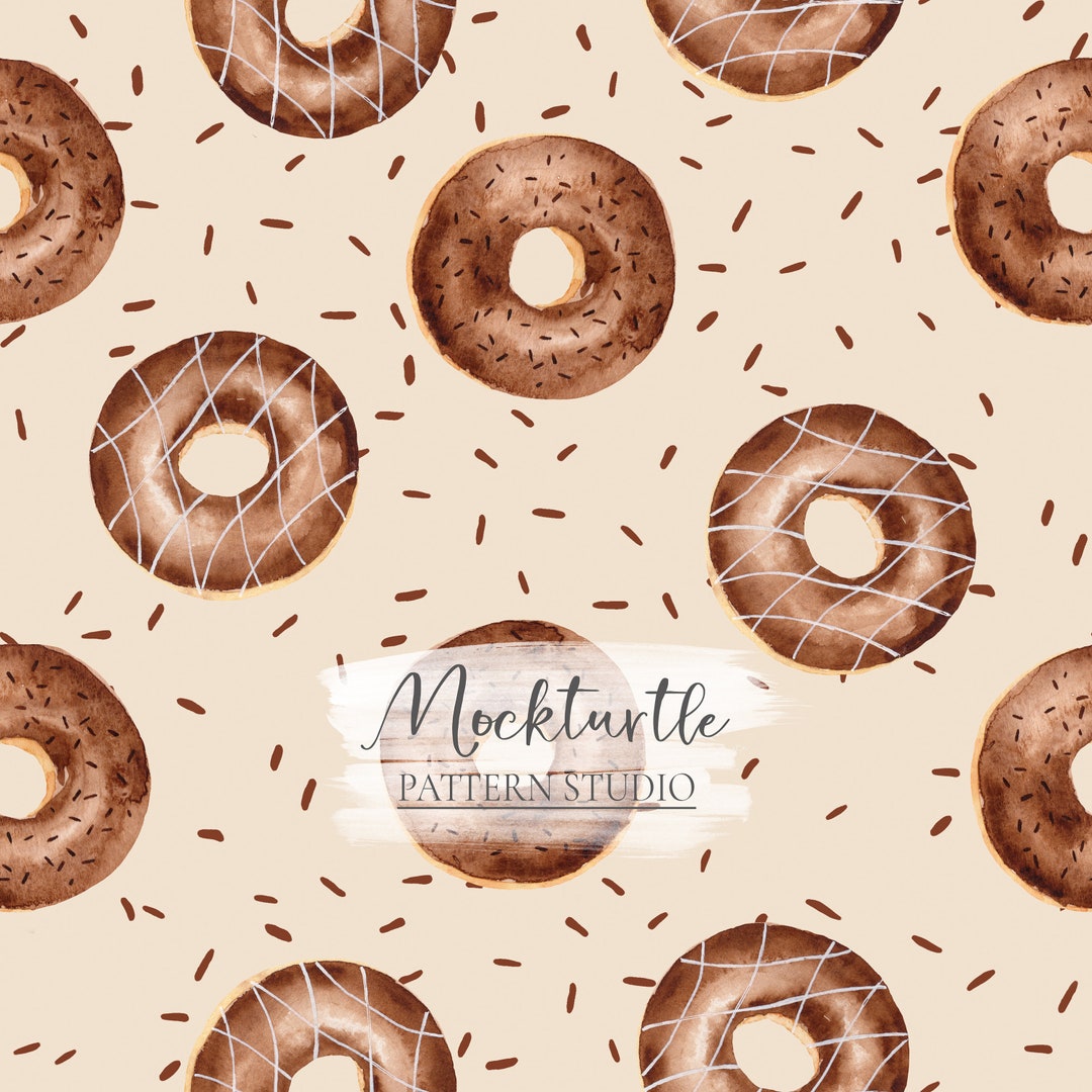 Chocolate Donut Seamless Pattern | Chocolate Doughnut Pattern | Dessert ...