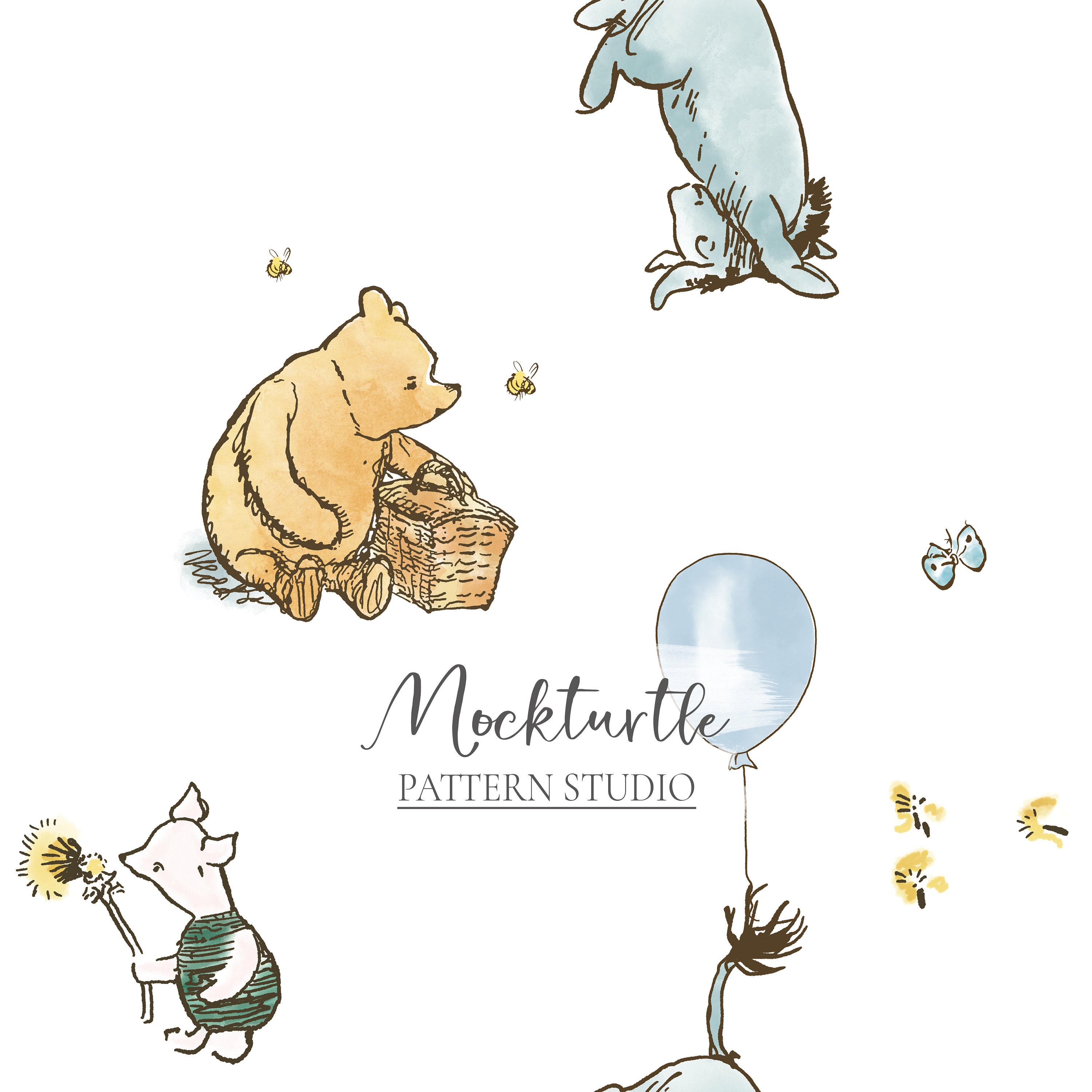 Classic Winnie the Pooh Seamless Pattern | Winnie the Pooh Piglet ...