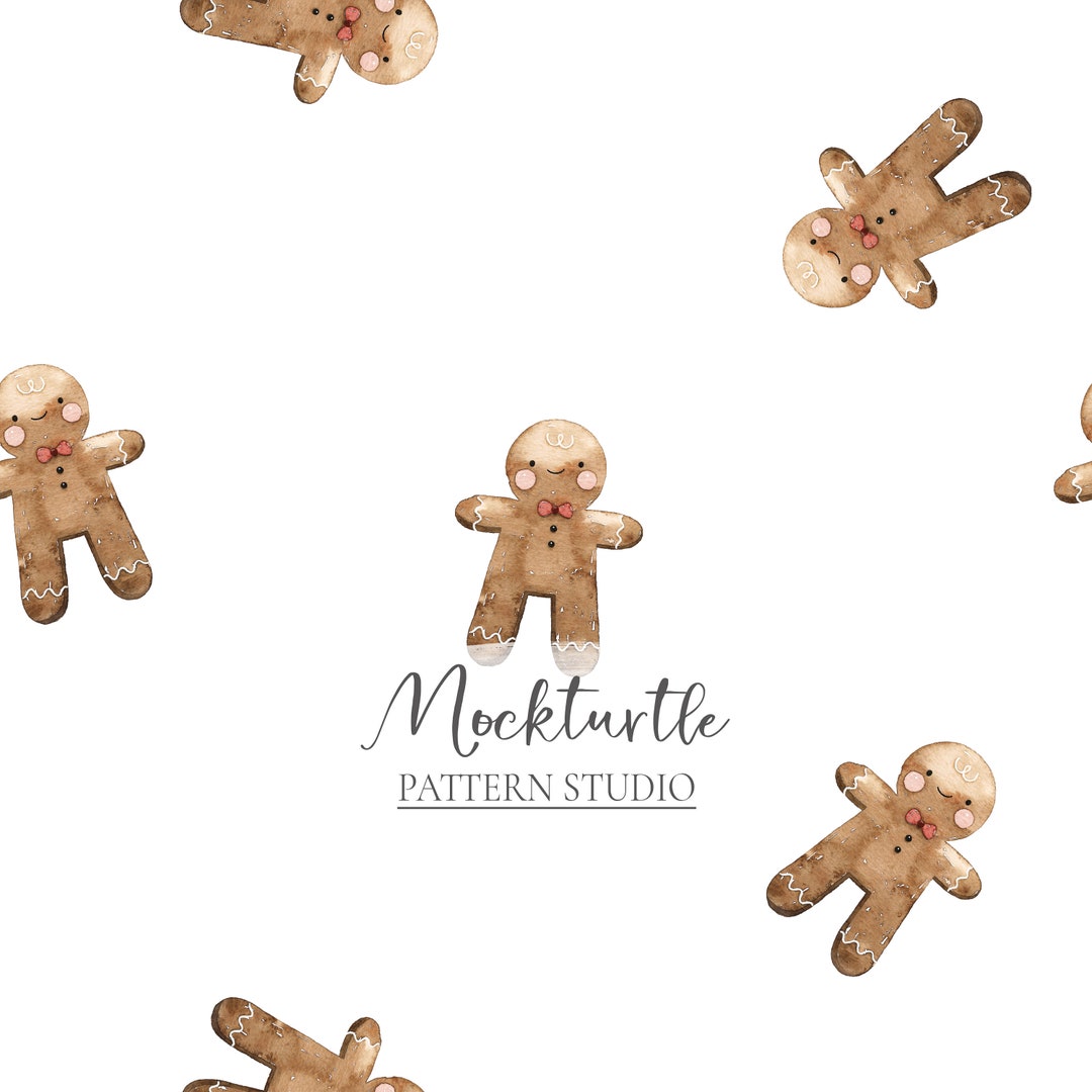 Gingerbread Man Seamless Pattern | Christmas Seamless Pattern ...
