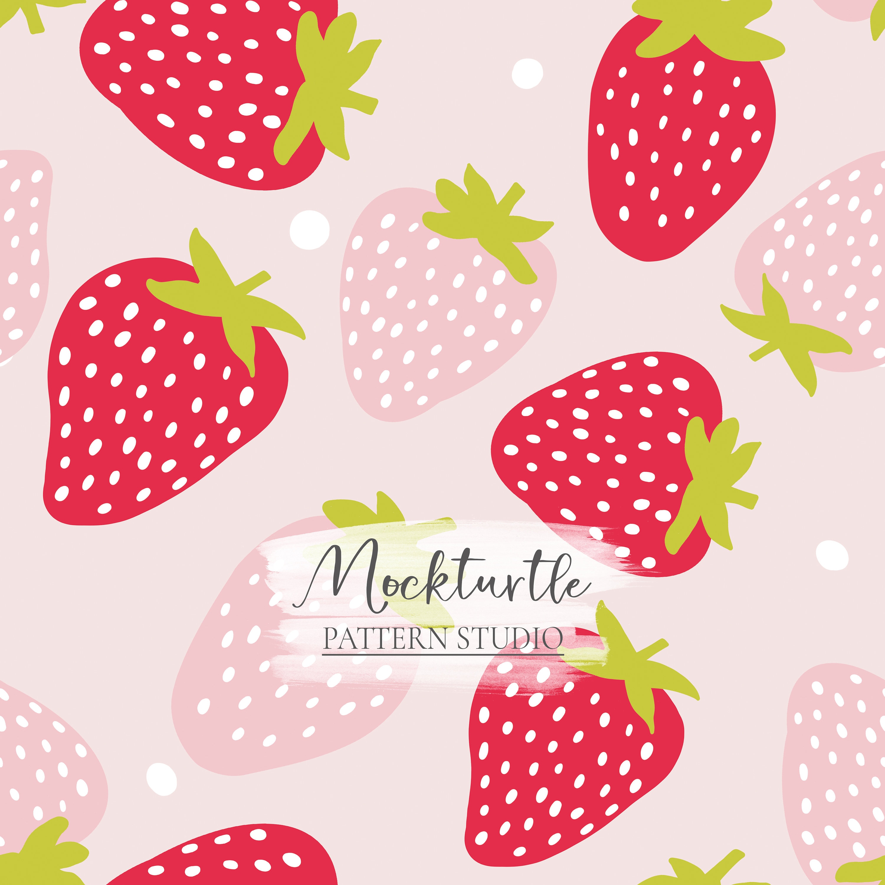Strawberry Seamless Pattern Fruit Pattern Strawberry Surface Pattern Summer Pattern Commercial ...