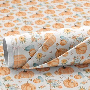 Boho Pumpkin Seamless Pattern | Watercolour Floral Autumn Pumpkins ...