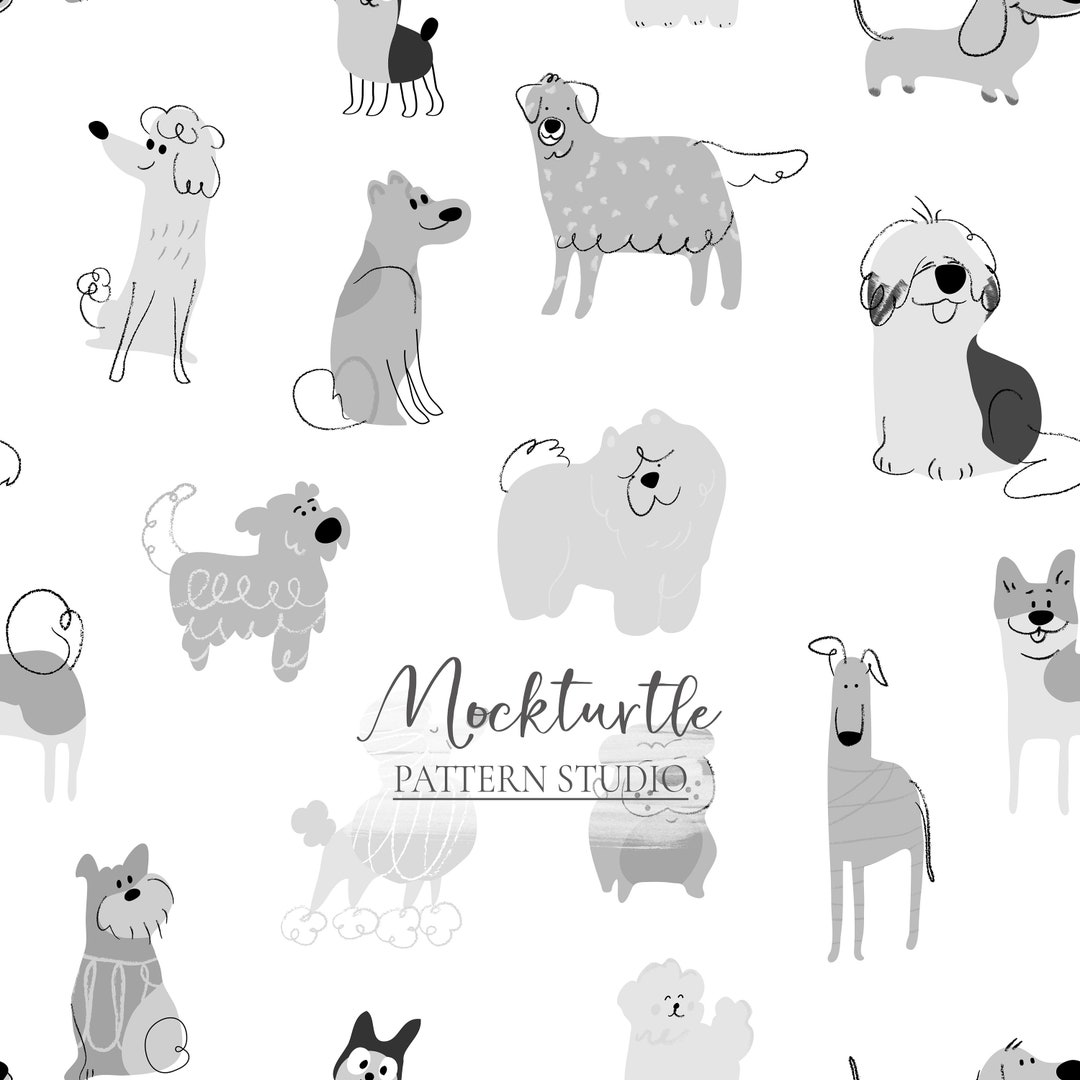 Doodle Dogs Seamless Pattern | Cute Dog Pattern | Dog Surface Pattern ...