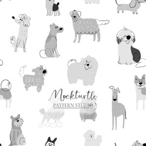 Doodle Dogs Seamless Pattern | Cute Dog Pattern | Dog Surface Pattern ...