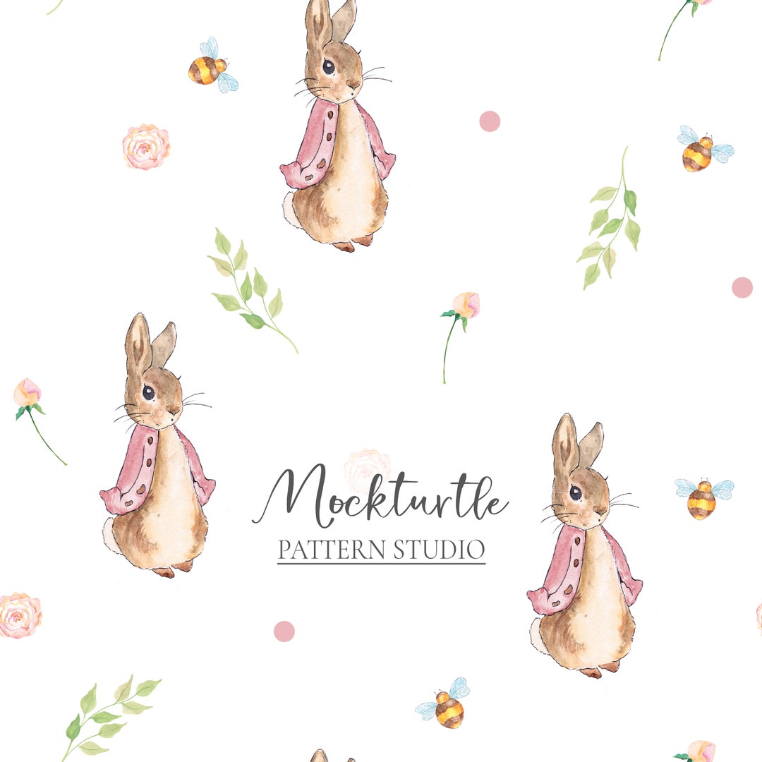Flopsy Peter Rabbit Seamless Pattern | Pink Bunny Pattern | Flopsy ...