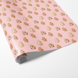 Pink Gingerbread Man Seamless Pattern | Retro Christmas Seamless ...