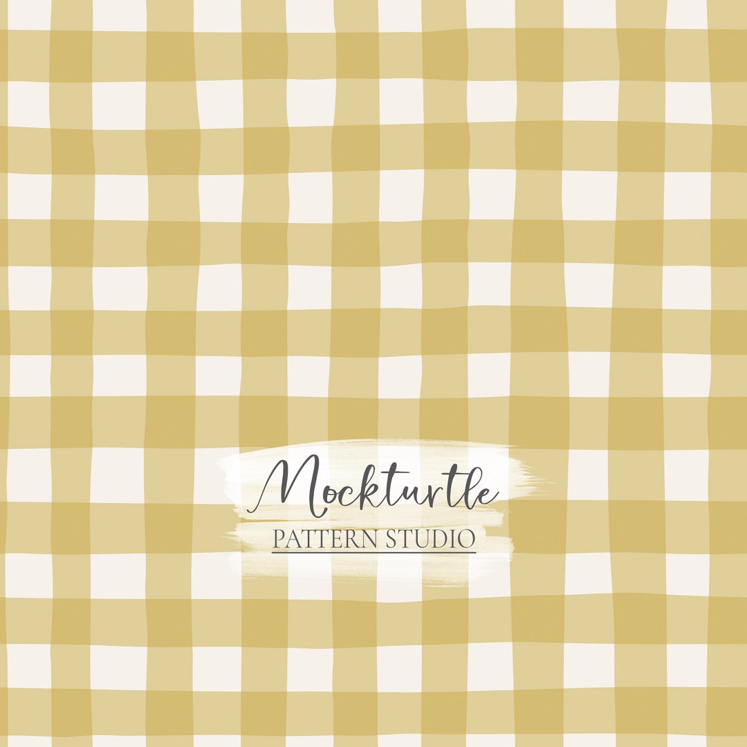 Summer Ochre Gingham Seamless Pattern | Summer Plaid | Autumn Plaid ...