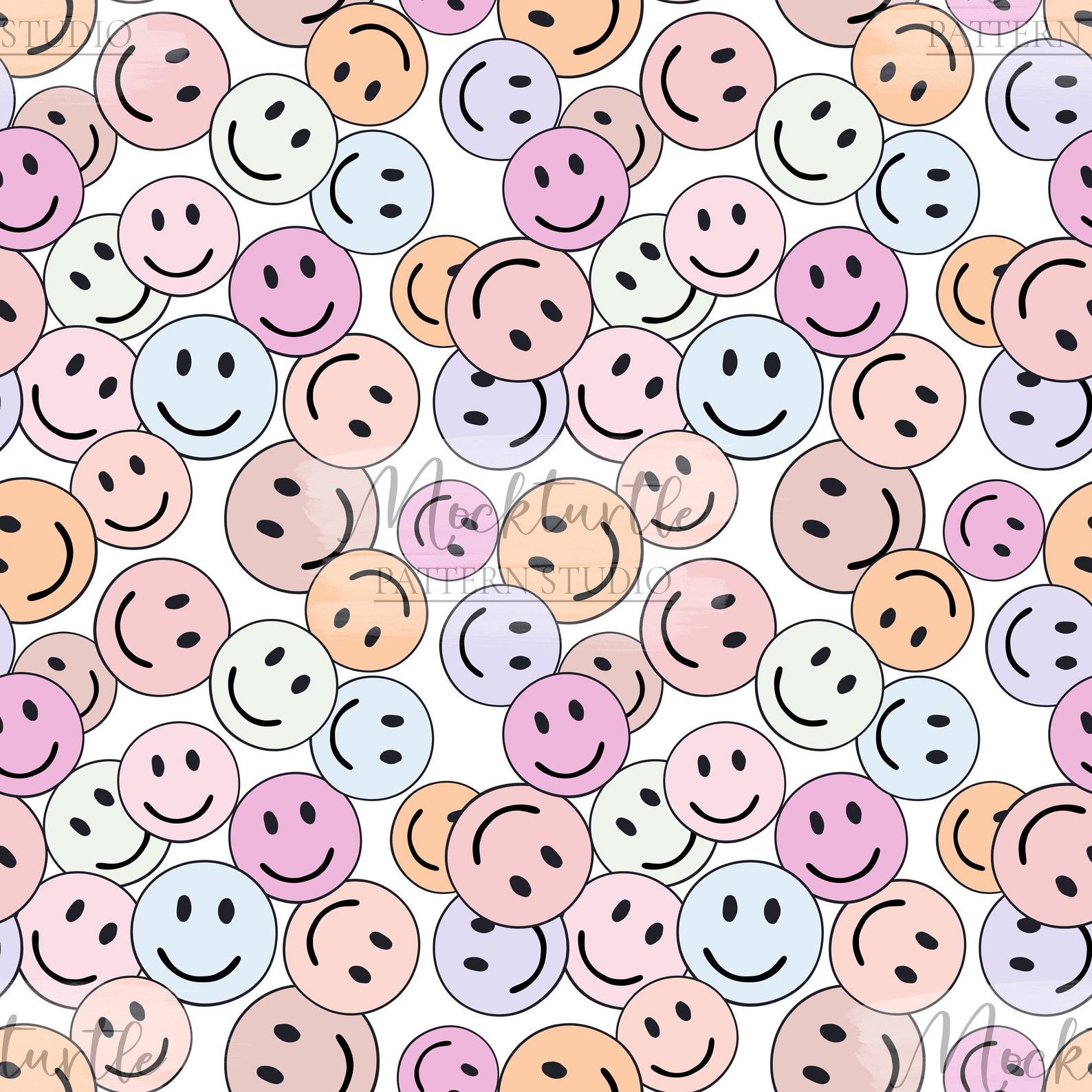Smiley Faces Seamless Pattern | Happy Face Surface Pattern | Funky ...