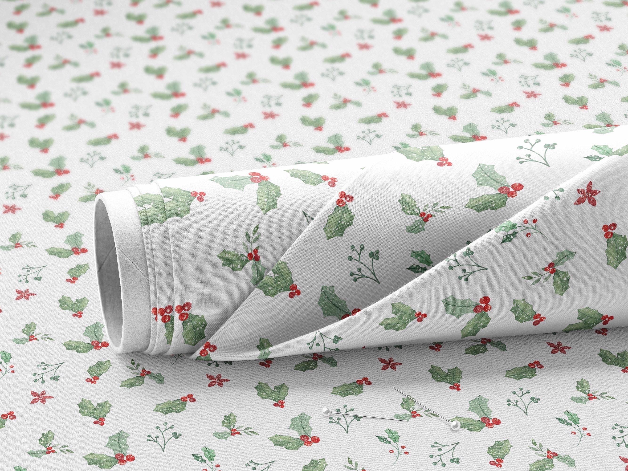 Holly Seamless Pattern | Christmas Seamless Pattern | Holly Surface ...
