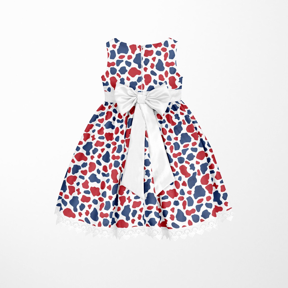 Red, White & Blue Cow Print Seamless Pattern | Commercial Use Surface ...