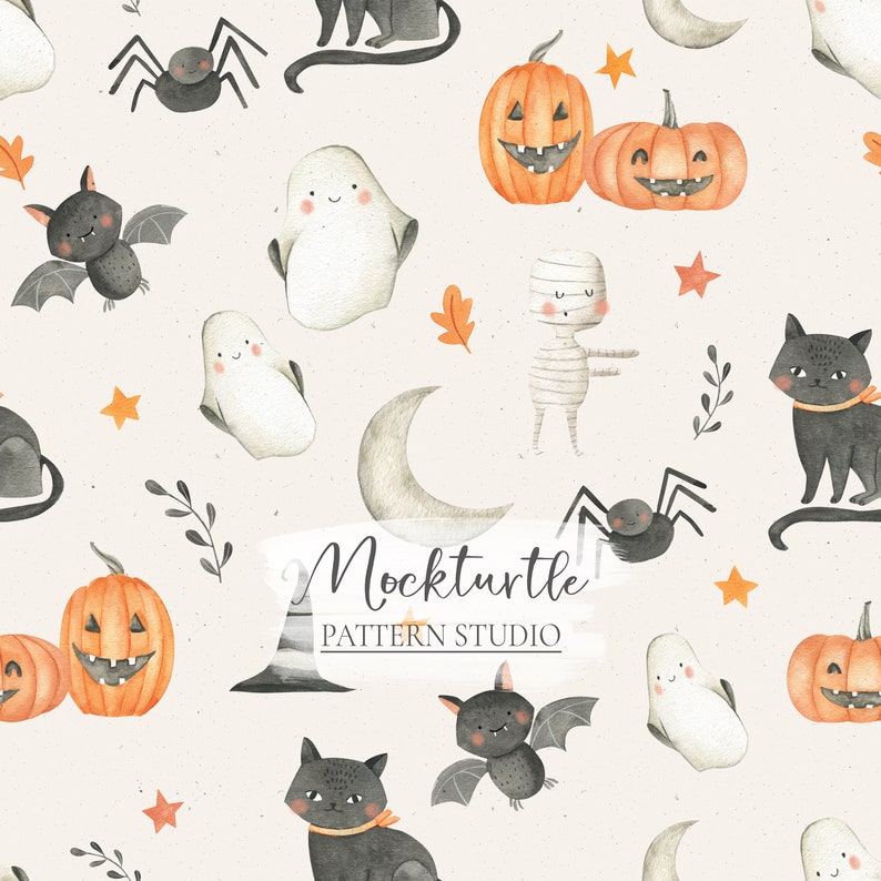 Halloween Seamless Pattern | Cute Halloween | Halloween Surface Pattern | Commercial Use Surface ...