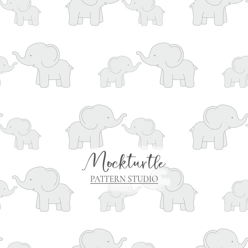 Baby Elephant Seamless Pattern | Nursery Patterns | Commercial Use ...