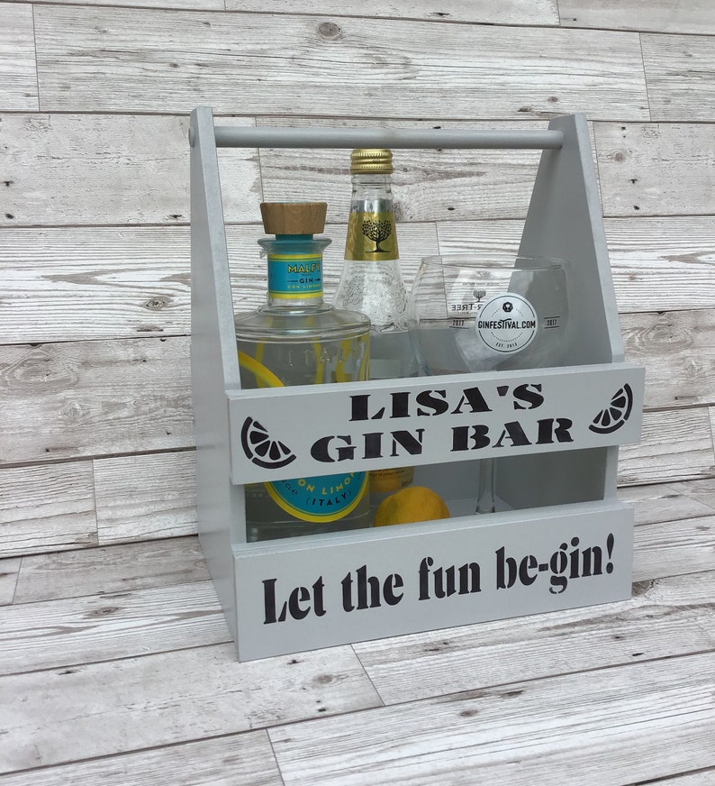 Wooden Gin and Tonic Bar,gin Crate,personalised Gift,gin and Tonic ...