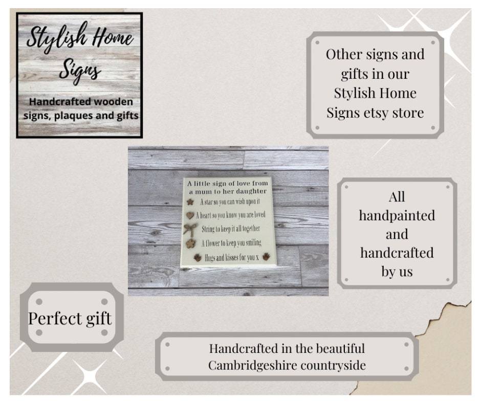 Wooden Daughter Sign From a Mum to Daughterdaughter - Etsy