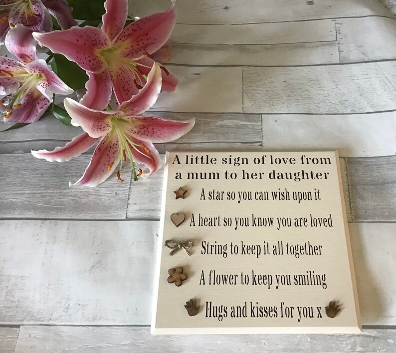Wooden Daughter Sign From a Mum to Daughterdaughter - Etsy