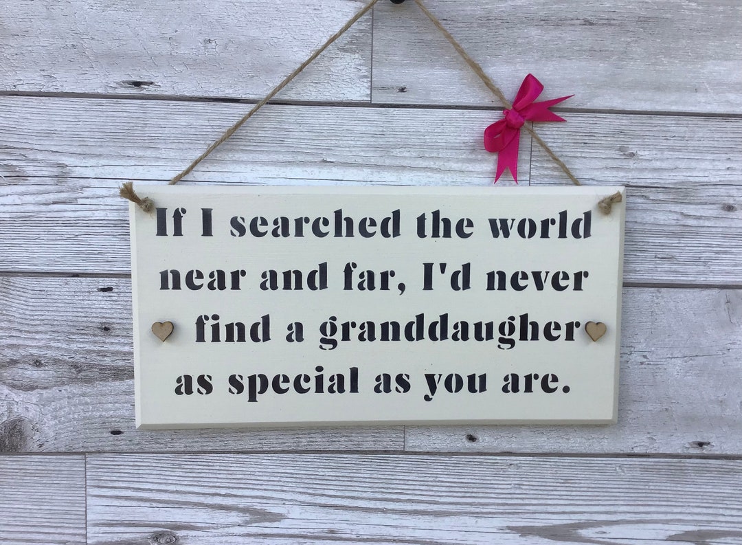 Wooden Granddaughter Sign,granddaughter Gift,granddaughter Quote,family ...