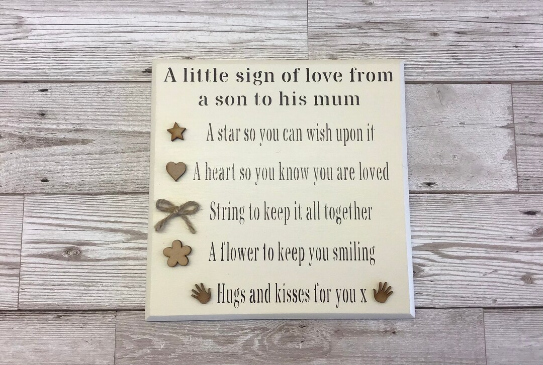 Wooden Mum Sign-mother’s Day Gift From Son-mum Gift-love Between a Mum ...