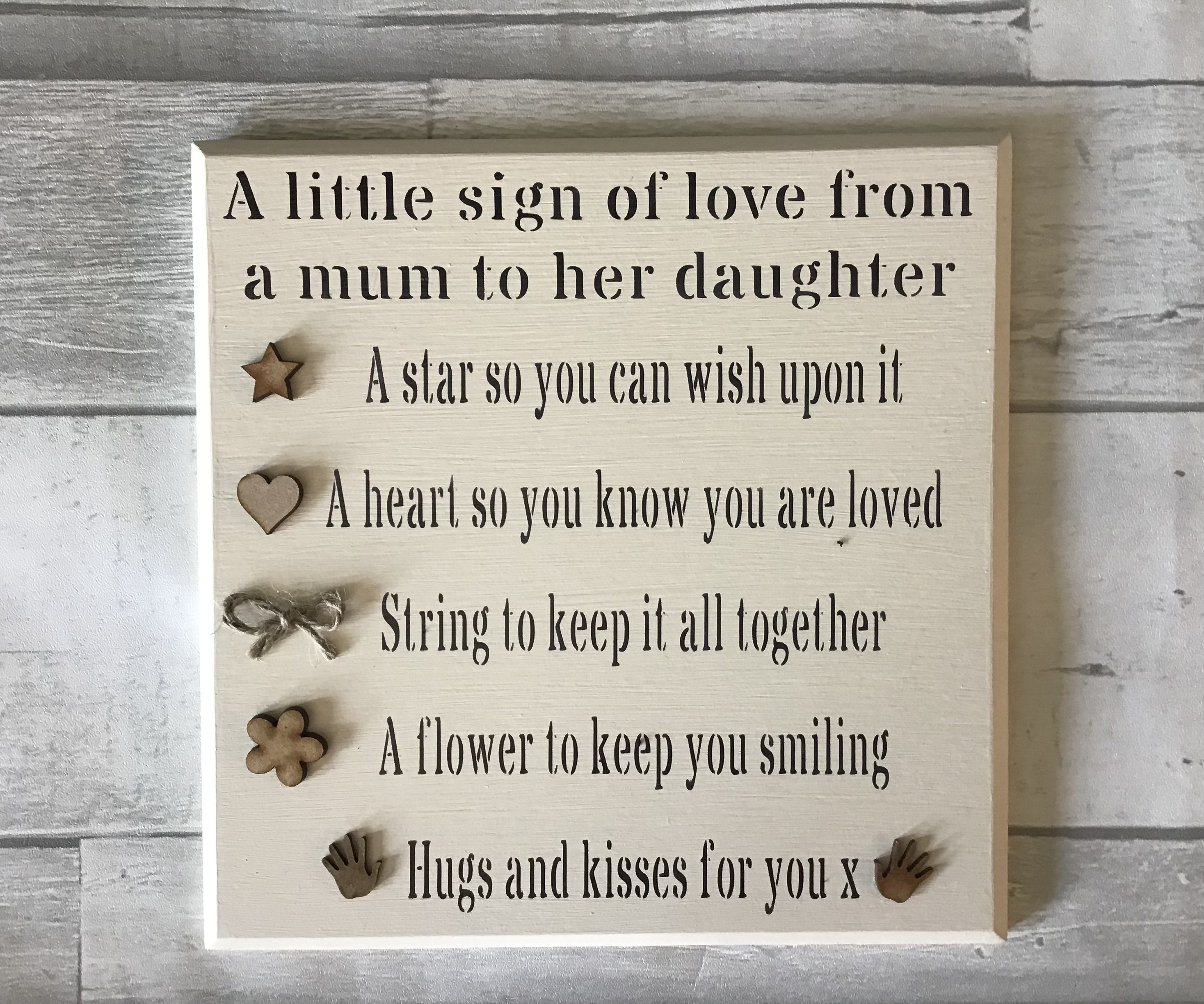 Wooden Daughter Sign From a Mum to Daughterdaughter | Etsy