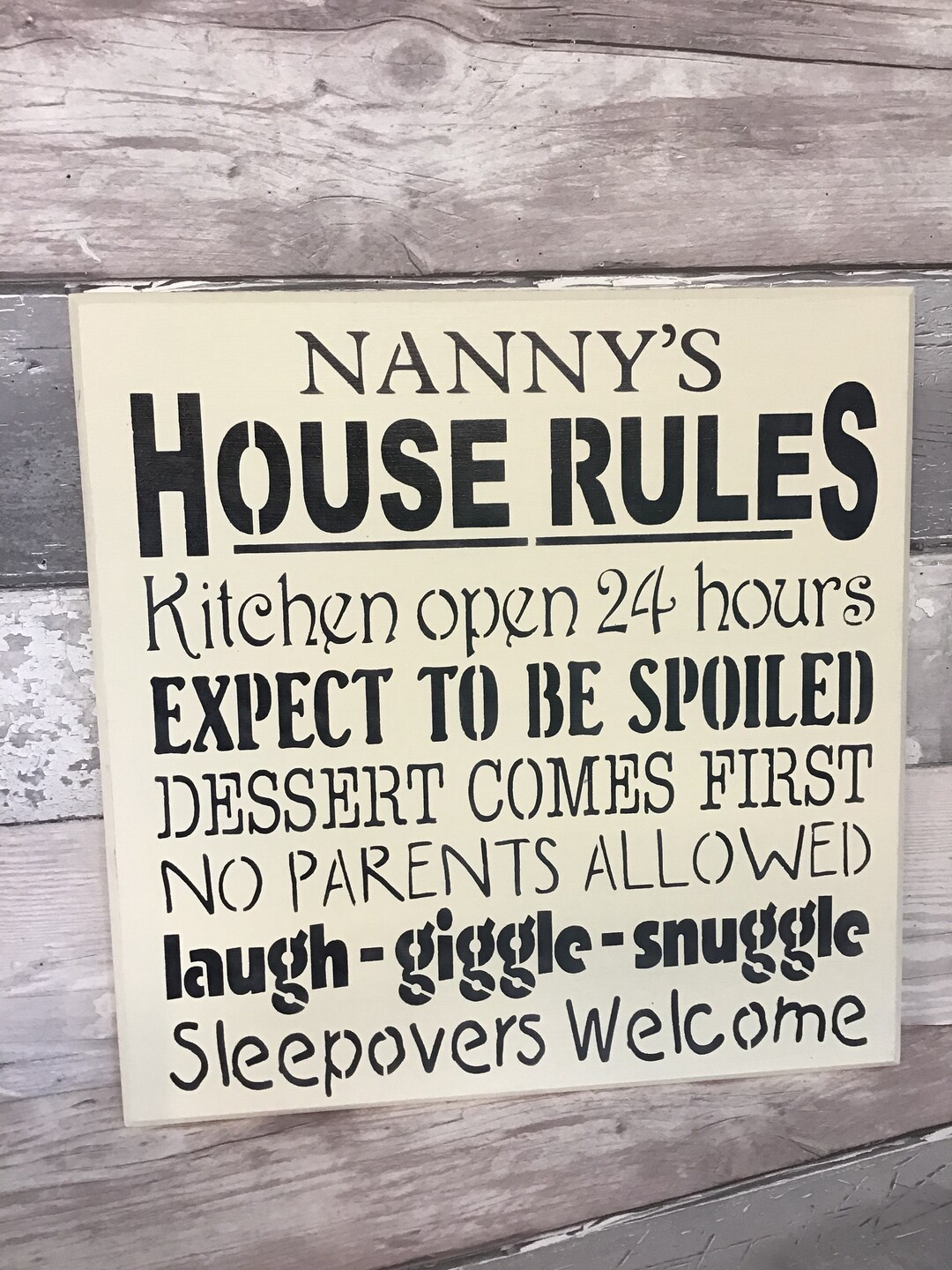 Wooden Nanny Sign,gift for Nanny,nanny Rule,the Grandparent,grandparent ...