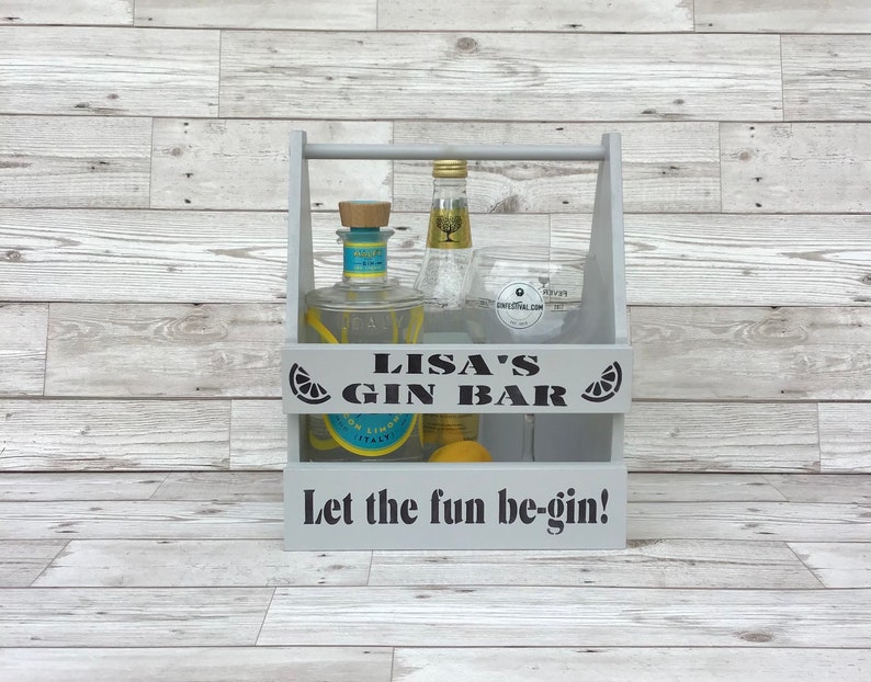 Wooden Gin and Tonic Bar,gin Crate,personalised Gift,gin and Tonic ...