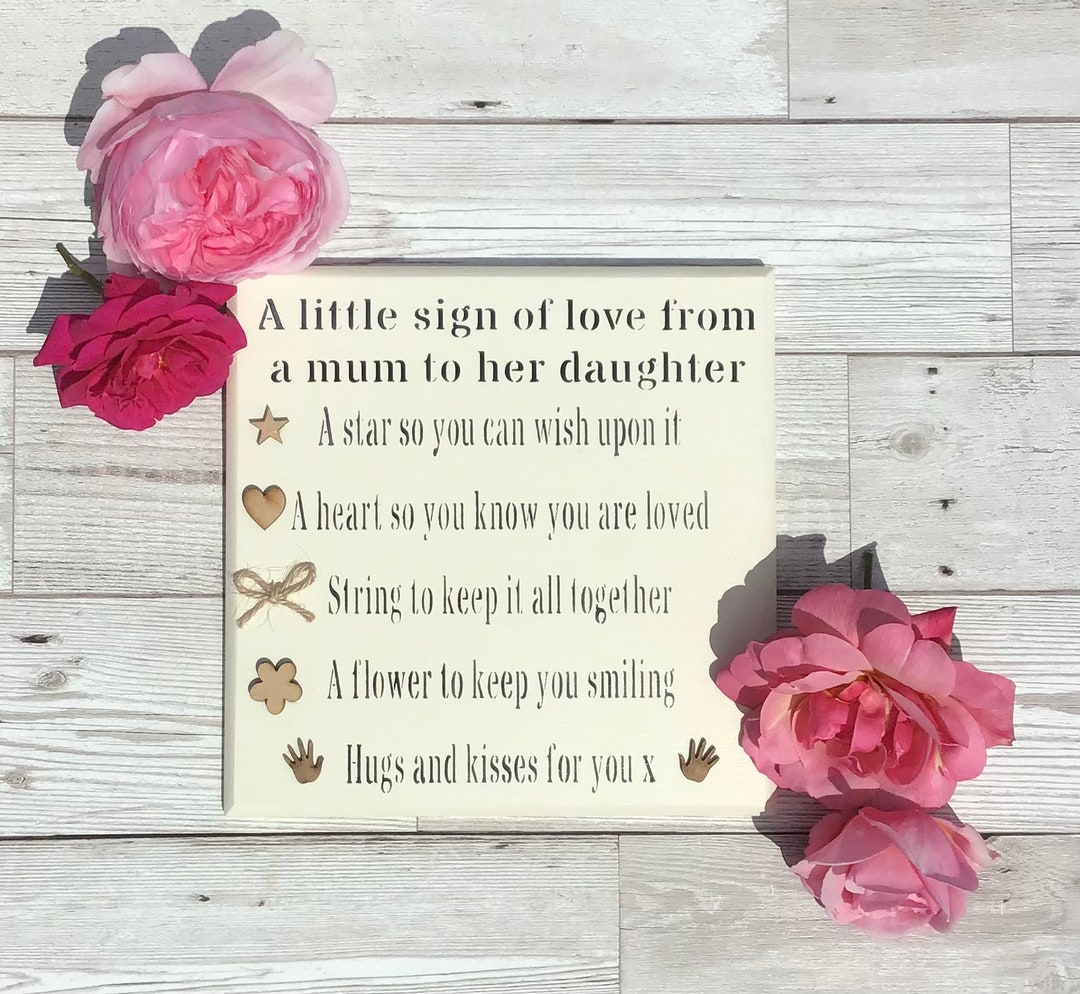 Wooden Daughter Sign From a Mum to Daughterdaughter - Etsy