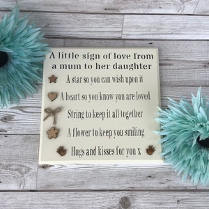 Wooden Daughter Sign, From a Mum to Daughter,daughter Gift,love From ...