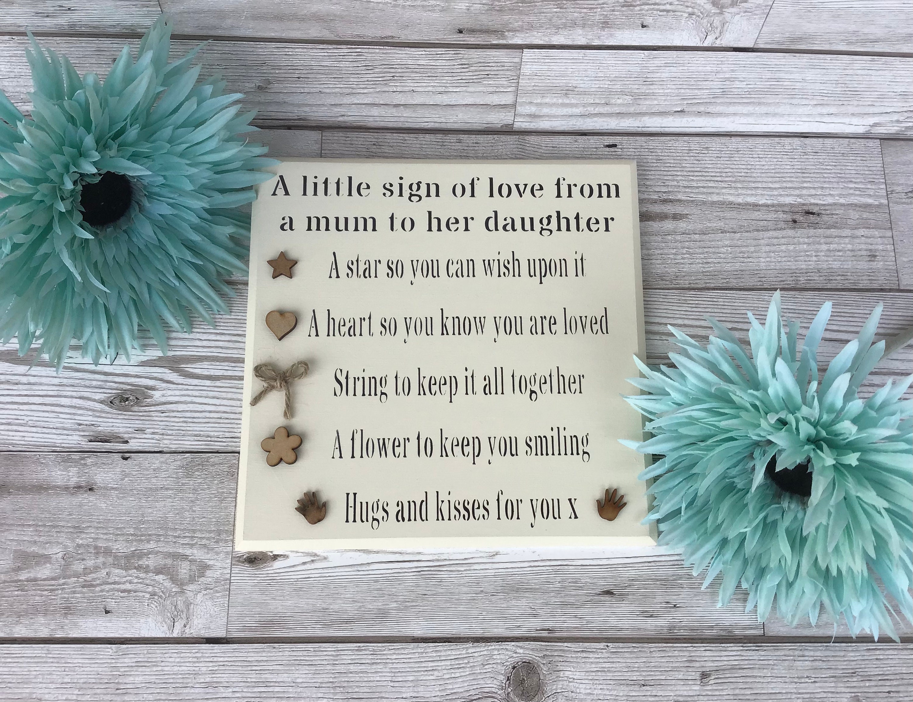 Wooden Daughter Sign From a Mum to Daughterdaughter - Etsy
