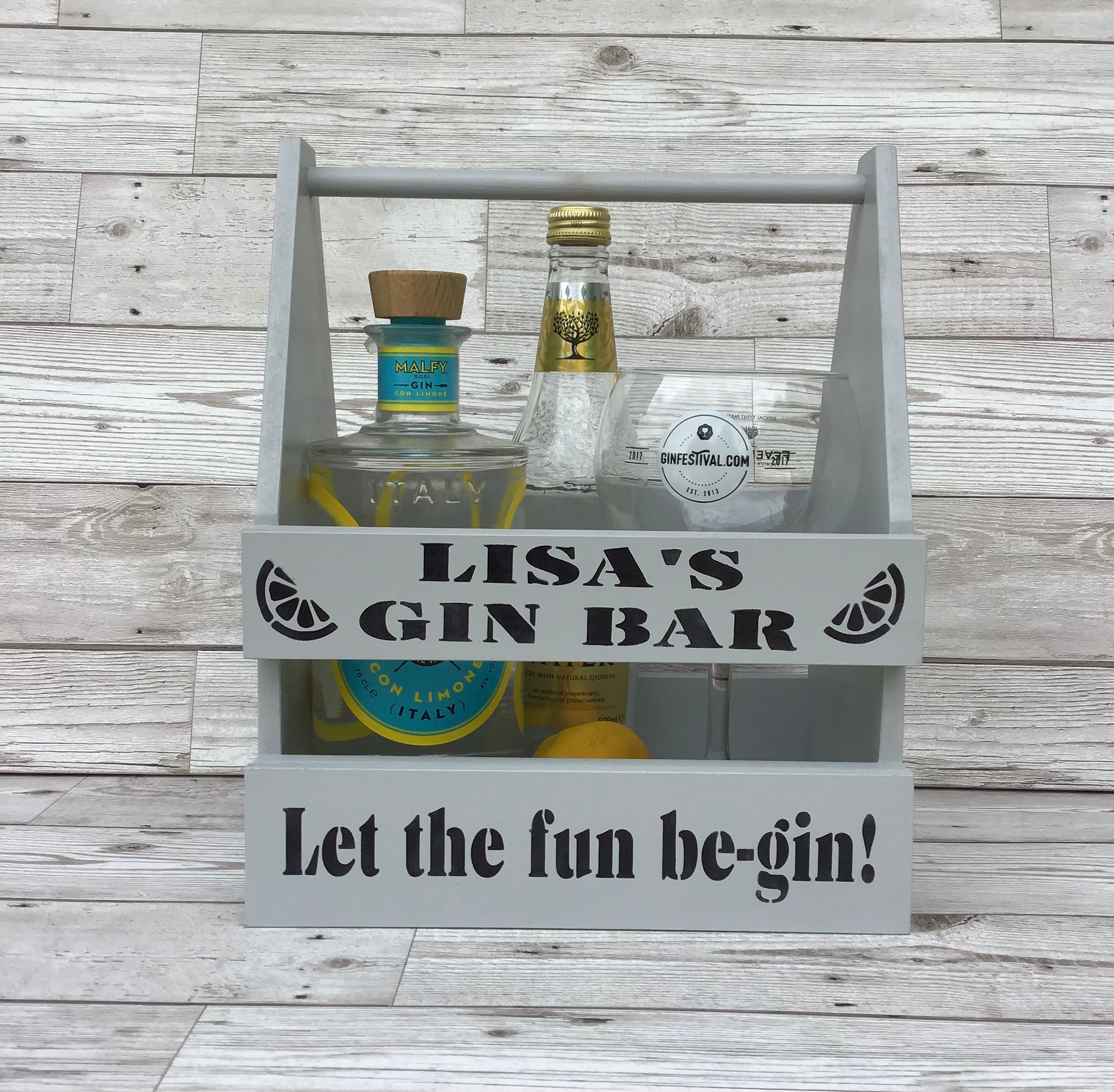 Wooden Gin and Tonic Bar,gin Crate,personalised Gift,gin and Tonic ...