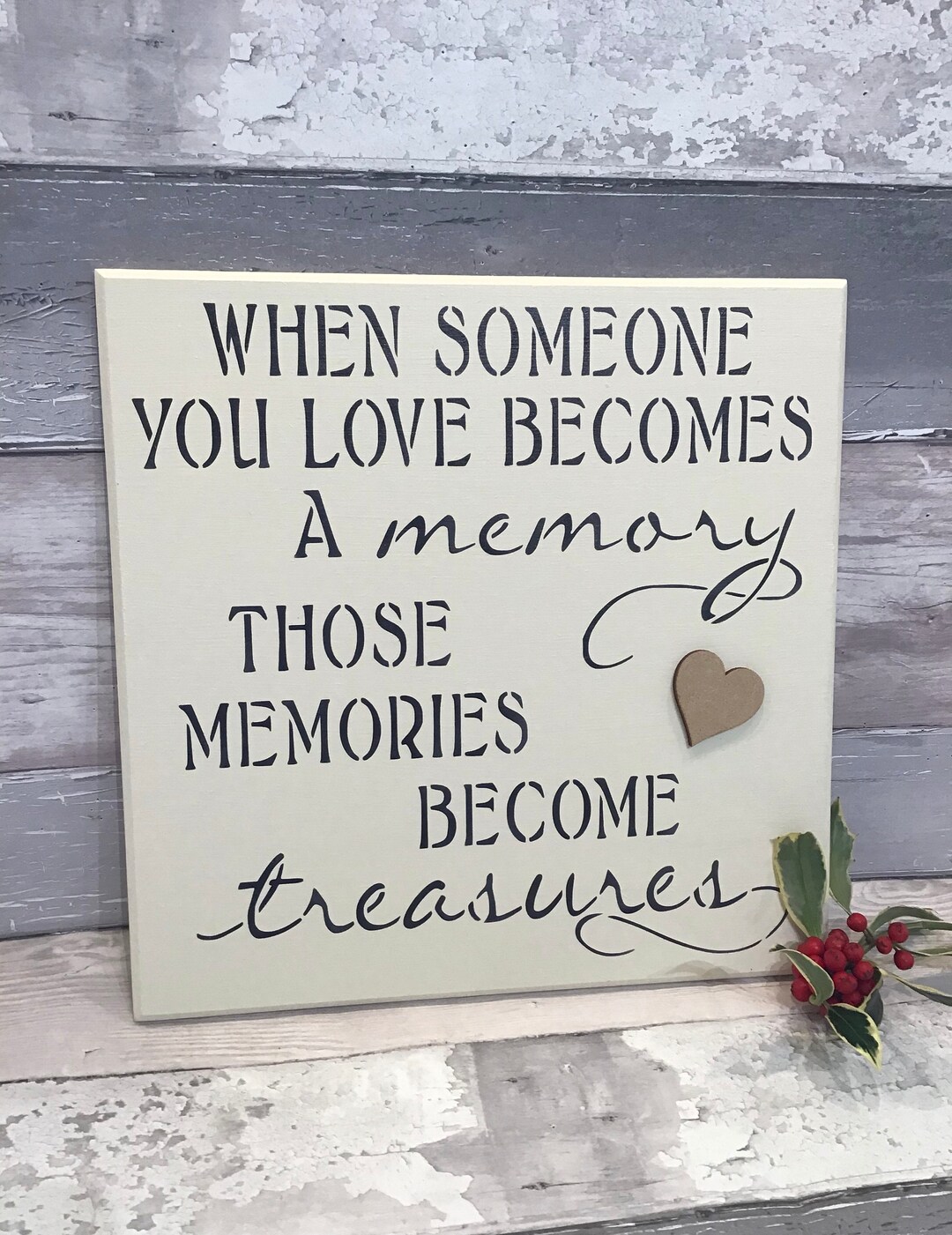 Wooden Memorial Sign,remembering Absent Loved Ones,grief,memories ...