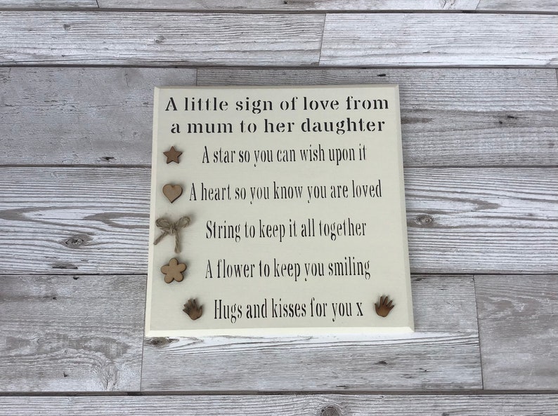 Wooden Daughter Sign From a Mum to Daughterdaughter | Etsy