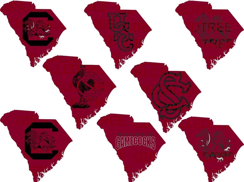 South Carolina College Team SVG & PNG Easy Cut - Etsy
