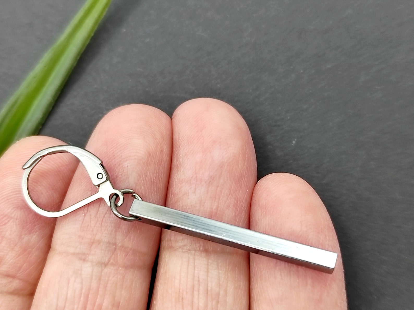 Men Stick Dangle Stick Earring One Stick Earring Gunmetal - Etsy