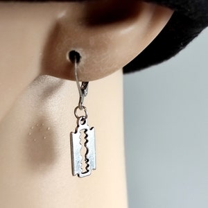 Razor Blade Earring Marilyn Manson Goth Razor Earring One Razor Dangle ...