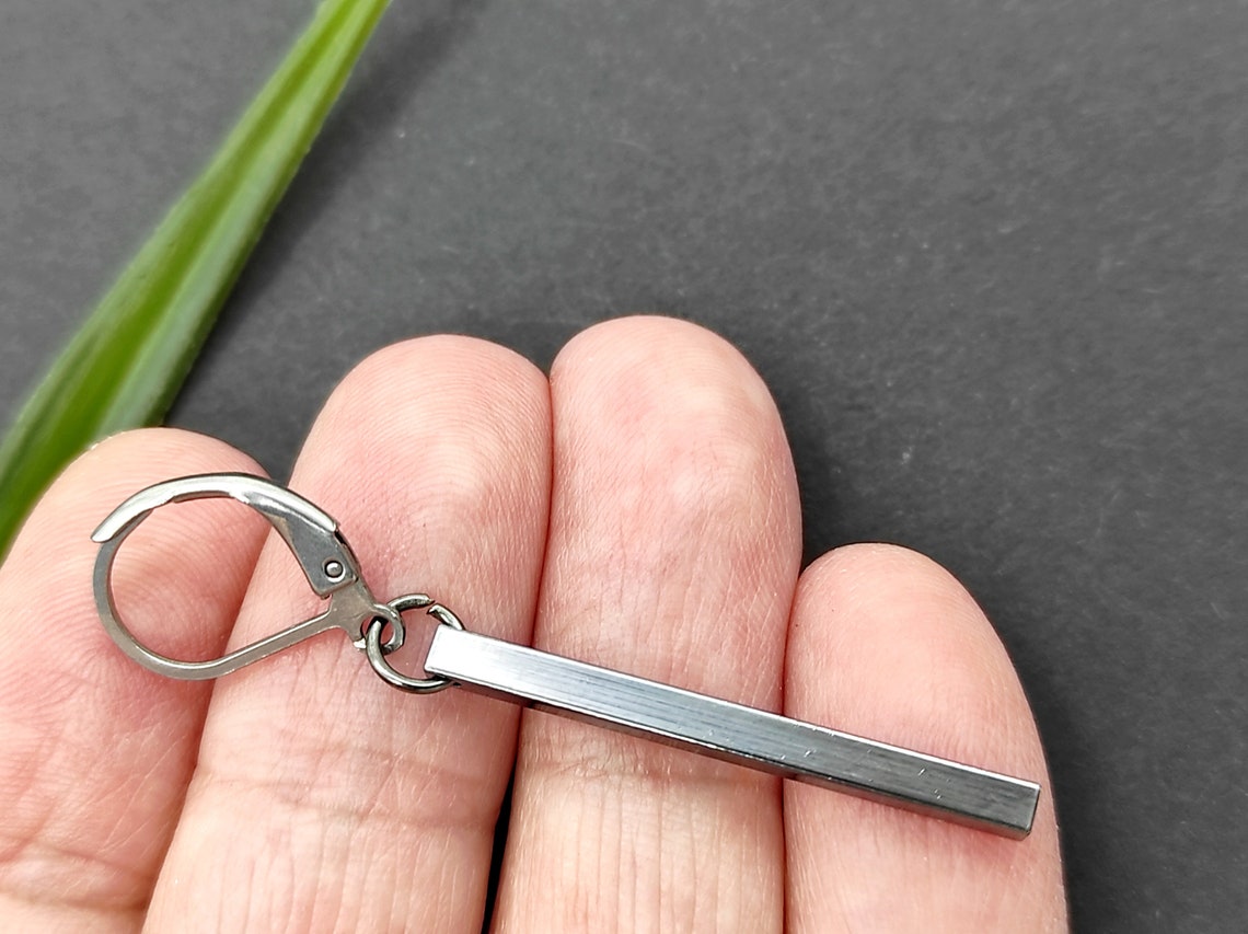 Men Stick Dangle Stick Earring One Stick Earring Gunmetal - Etsy