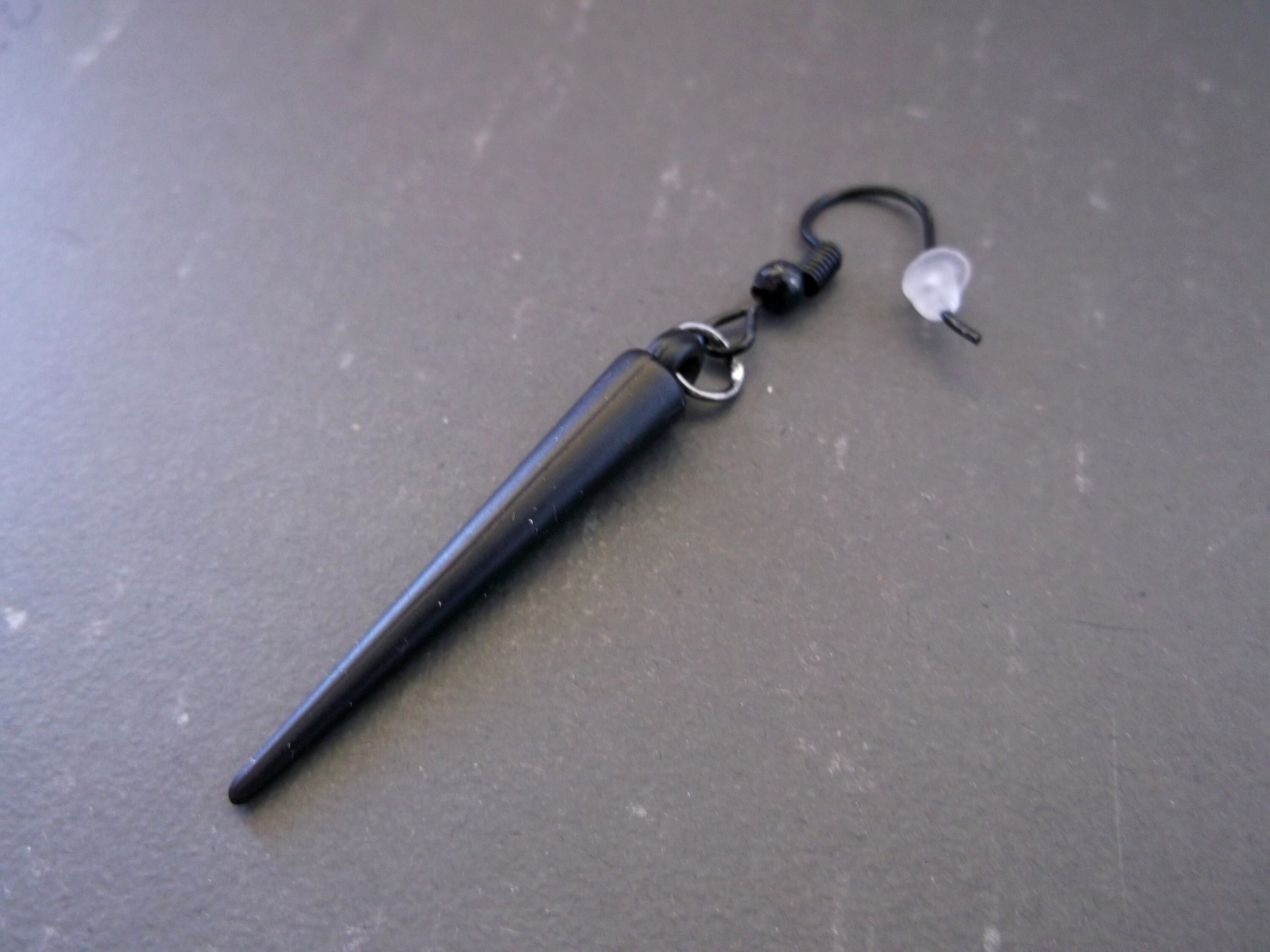 Black Spike Earring Spike Dangle Black Matte Spike Punk | Etsy