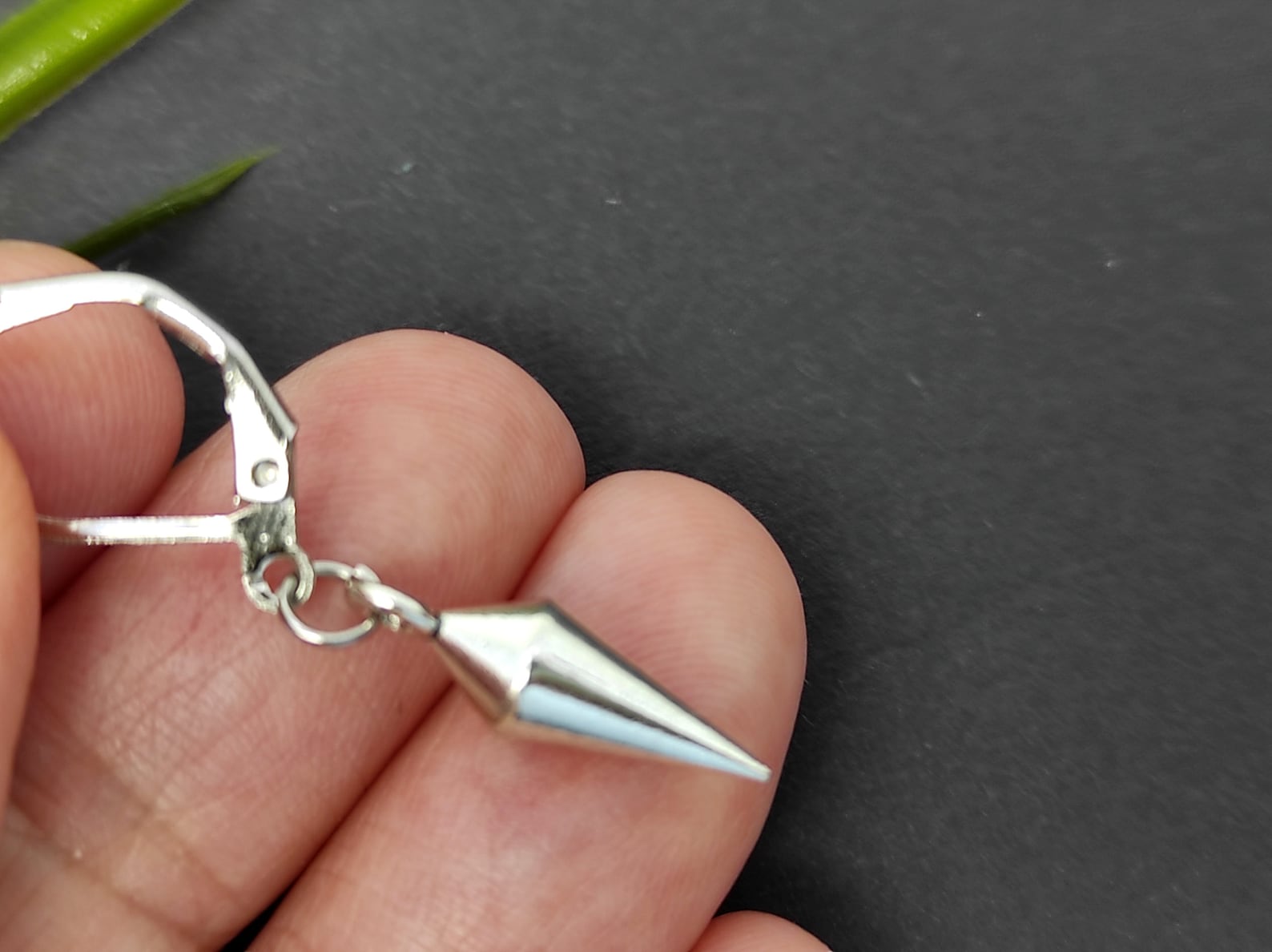 Silver Spike Dangle Spike Earrings One Spike Stud Silver - Etsy