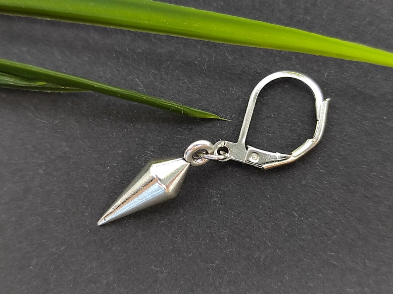 Silver Spike Dangle Spike Earrings One Spike Stud Silver - Etsy