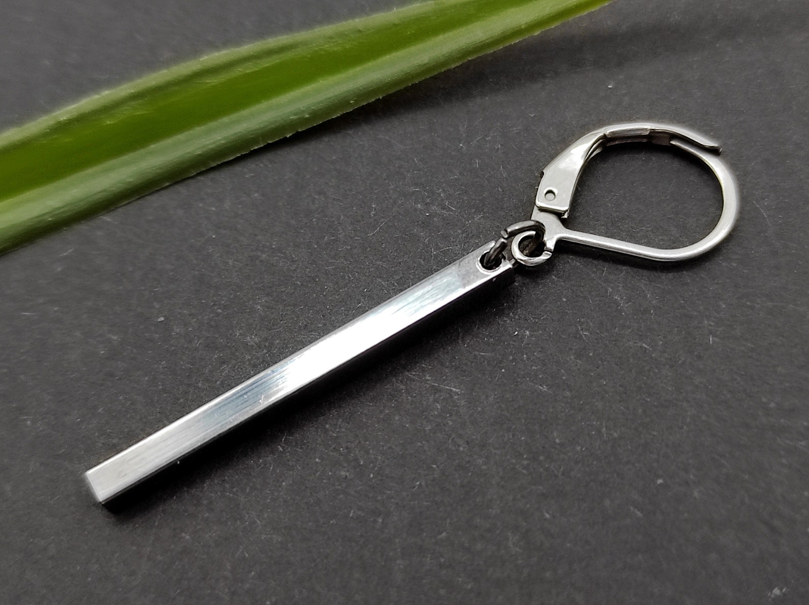 Men Stick Dangle Stick Earring One Stick Earring Gunmetal - Etsy