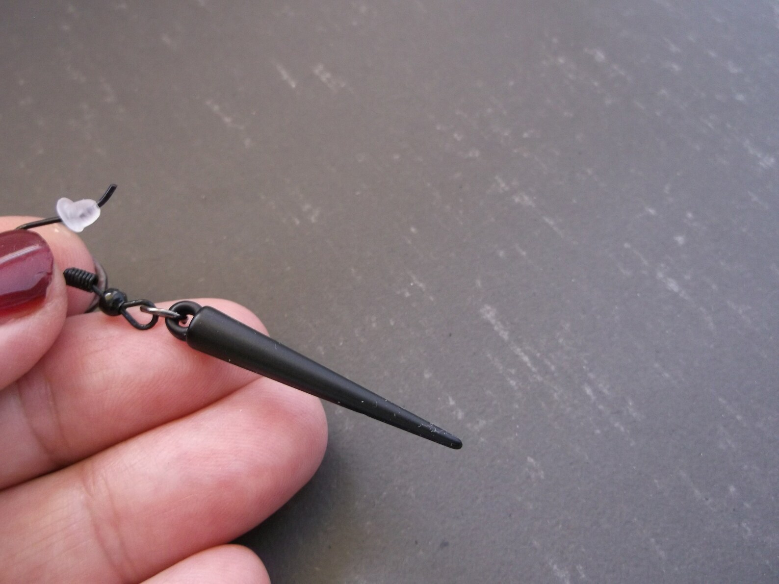 Black Spike Earring Spike Dangle Black Matte Spike Punk | Etsy