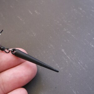 Black Spike Earring Spike Dangle Black Matte Spike Punk | Etsy