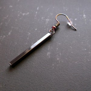 Men stick dangle stick earring one stick earring gunmetal | Etsy